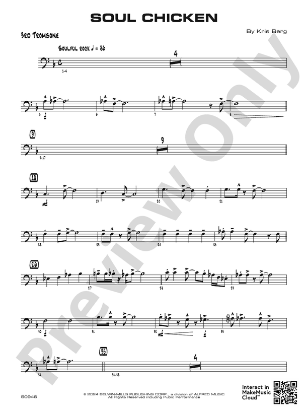 Soul Chicken: 3rd Trombone: 3rd Trombone Part - Digital Sheet Music ...