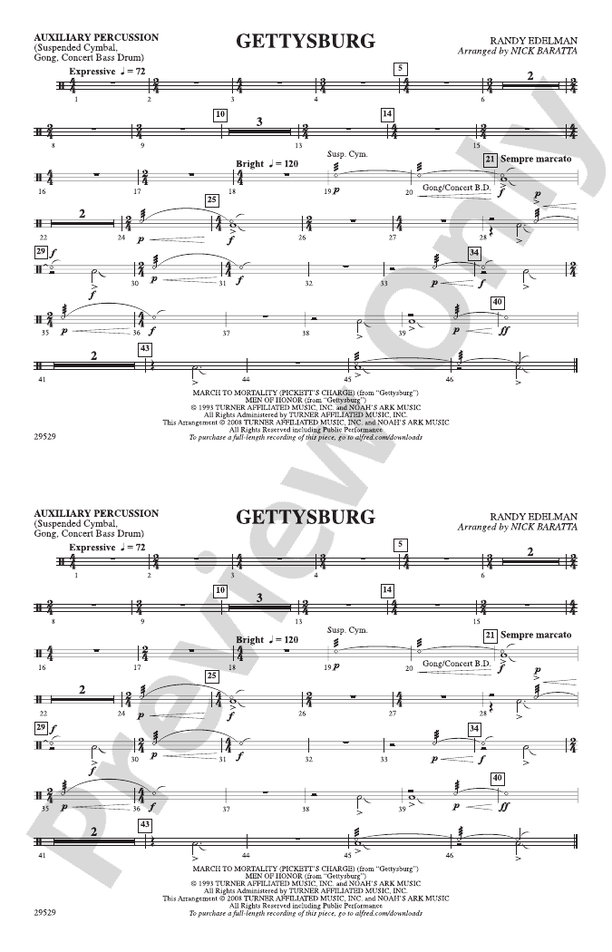 Gettysburg: Auxiliary Percussion: Auxiliary Percussion Part - Digital ...