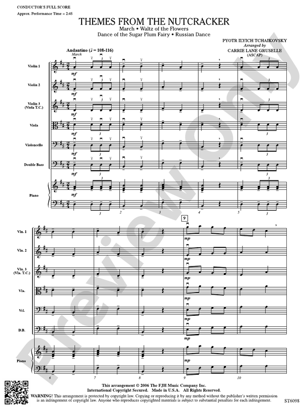 Themes from The Nutcracker: Score: String Orchestra Score: Pyotr Ilyich ...