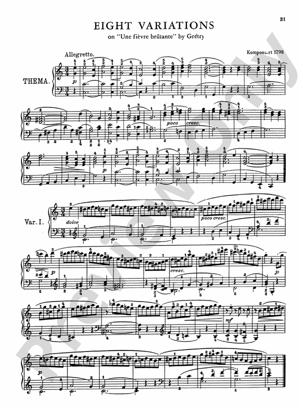 Beethoven: Variations (Volume II): Eight Variations on "Une fièvre ...