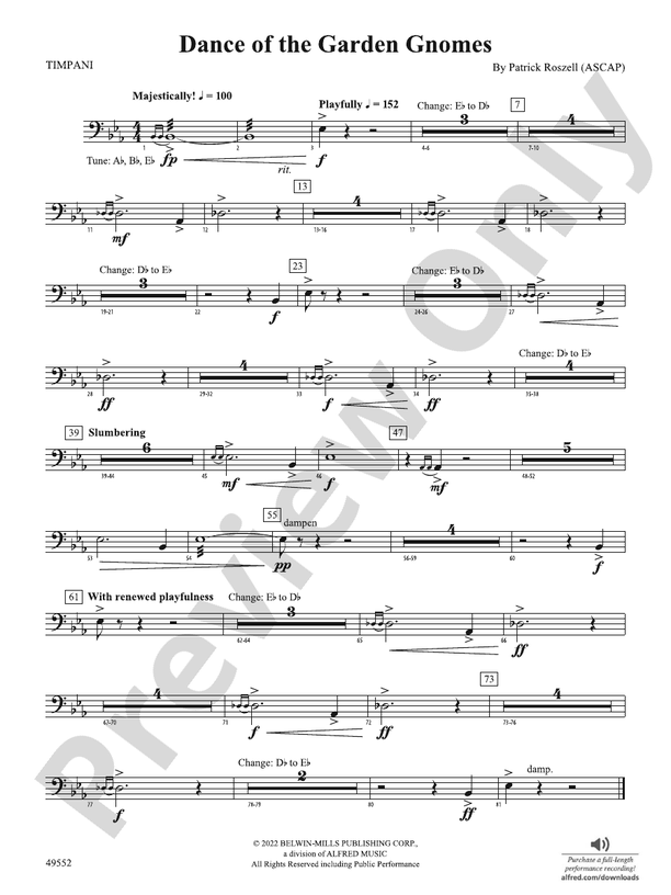 Dance of the Garden Gnomes: Timpani: Timpani Part - Digital Sheet Music ...