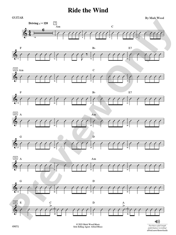 Ride the Wind: Guitar: Guitar Part - Digital Sheet Music Download