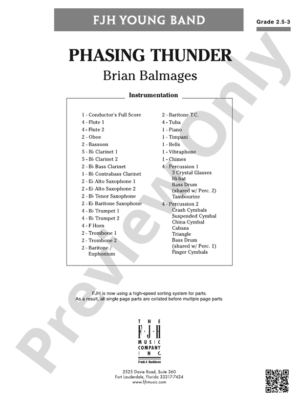 Phasing Thunder: Score: Concert Band Score: Brian Balmages - Digital ...