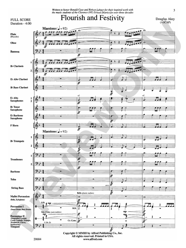 Flourish & Festivity: Concert Band Conductor Score & Parts: Douglas ...