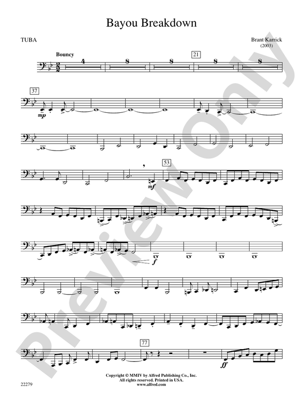 Bayou Breakdown: Tuba: Tuba Part - Digital Sheet Music Download