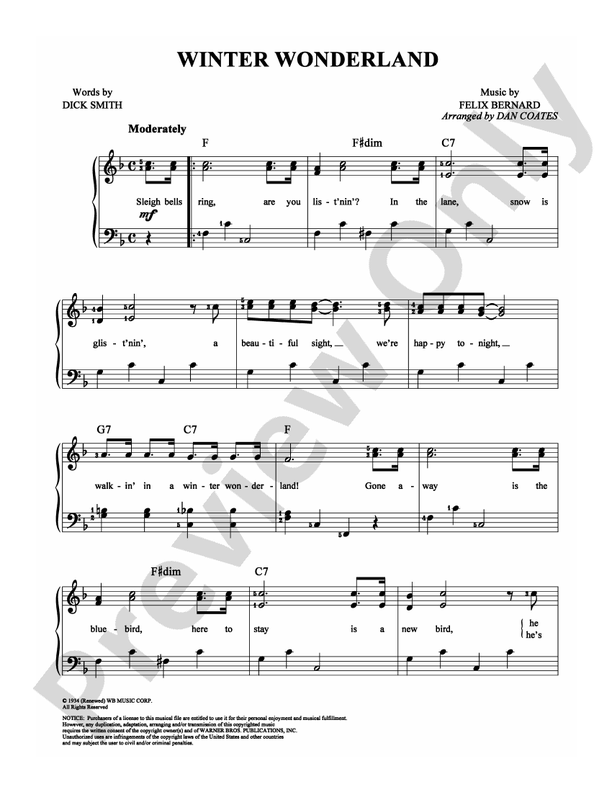 Winter Wonderland: Easy Piano: Felix Bernard - Digital Sheet Music Download