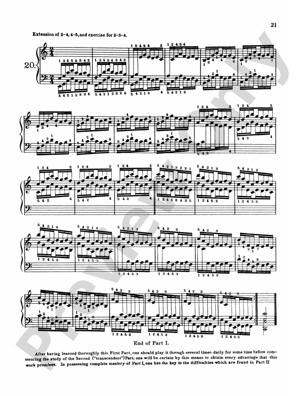 Hanon: The Virtuoso Pianist (Volume I): No. 20 Part - Digital Sheet Music Download