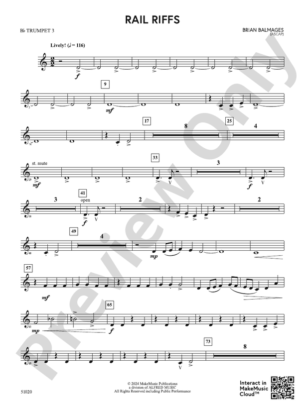 Rail Riffs: 3rd B-flat Trumpet: 3rd B-flat Trumpet Part - Digital Sheet Music Download