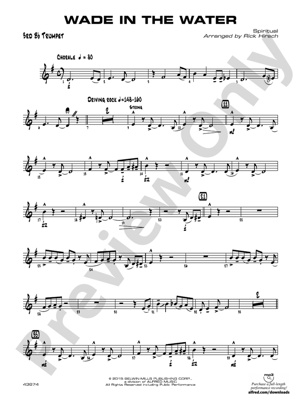 Wade in the Water: 3rd B-flat Trumpet: 3rd B-flat Trumpet Part ...