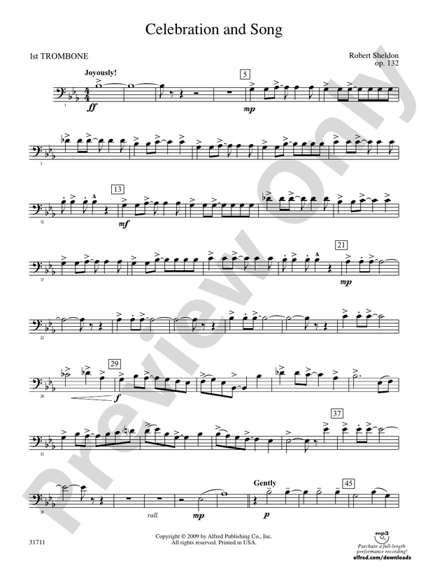 Celebration and Song: 1st Trombone: 1st Trombone Part - Digital Sheet ...
