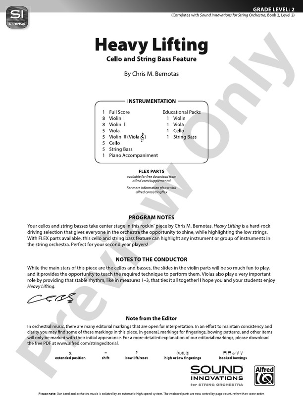 Heavy Lifting: Flexible String Ensemble Score & Parts: Chris M ...