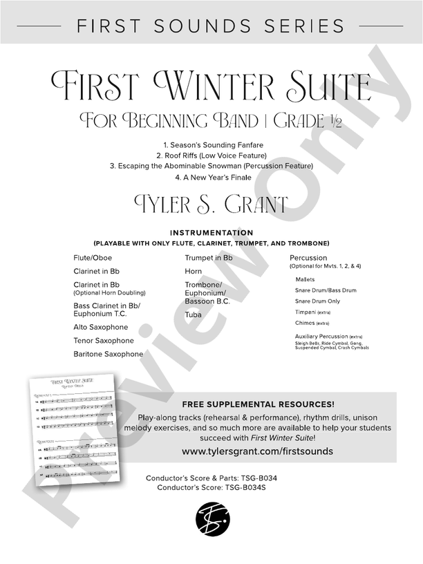 First Winter Suite: Score: Concert Band Score: Tyler S. Grant - Digital ...