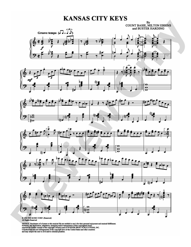 Kansas City Keys: Piano: Count Basie - Digital Sheet Music Download