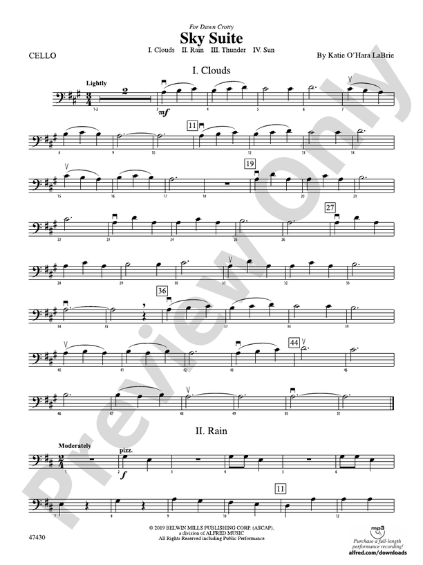 Sky Suite: Cello: Cello Part - Digital Sheet Music Download