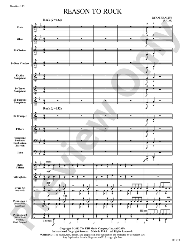 Reason to Rock: : Ryan Fraley - Digital Sheet Music Download