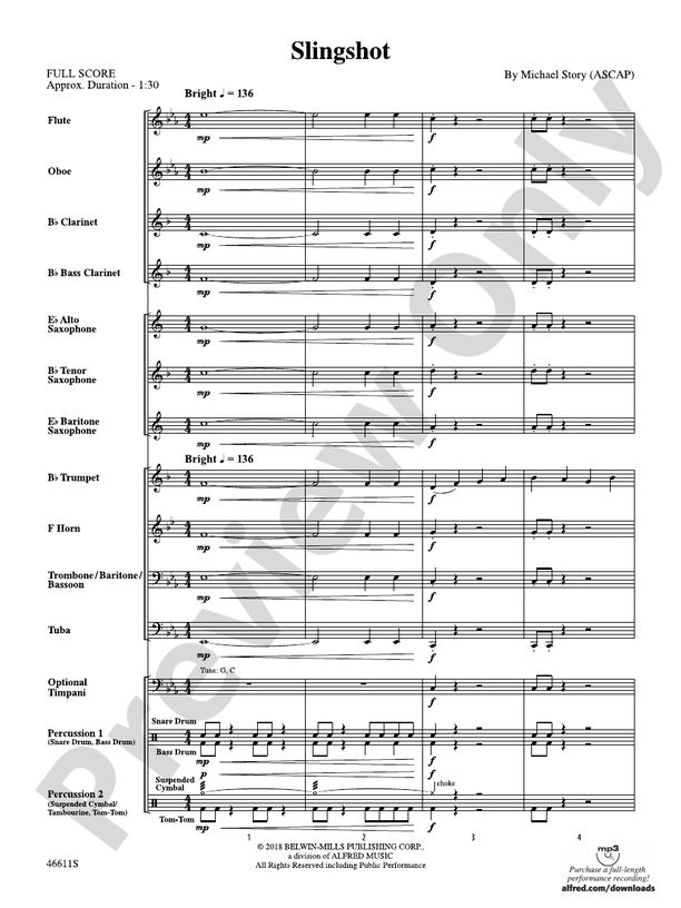 Slingshot: Score: Concert Band Score - Digital Sheet Music Download