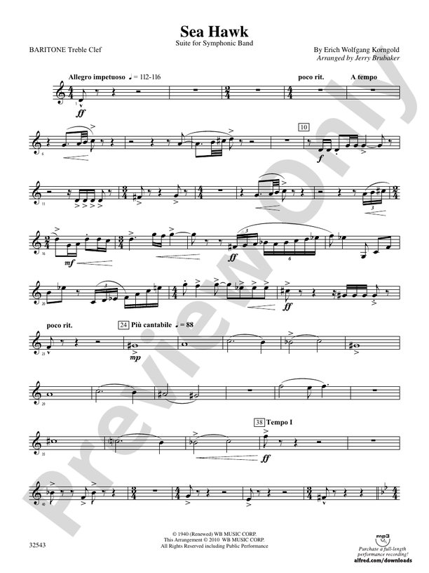 Sea Hawk: (wp) Baritone T.C.: (wp) Baritone T.C. World Part - Digital ...