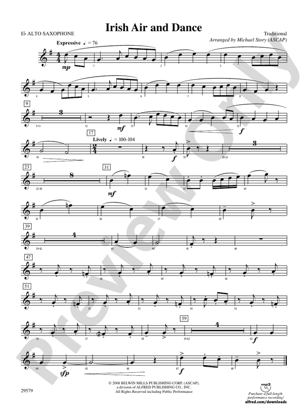 Irish Air and Dance: E-flat Alto Saxophone: E-flat Alto Saxophone Part - Digital Sheet Music ...