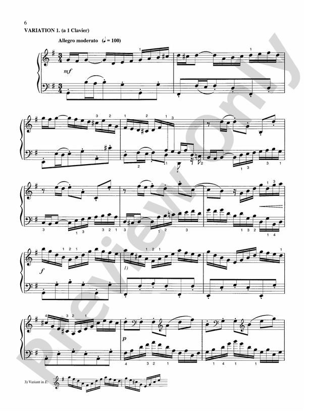 Bach: Goldberg Variations: Goldberg Variations Part - Digital Sheet ...