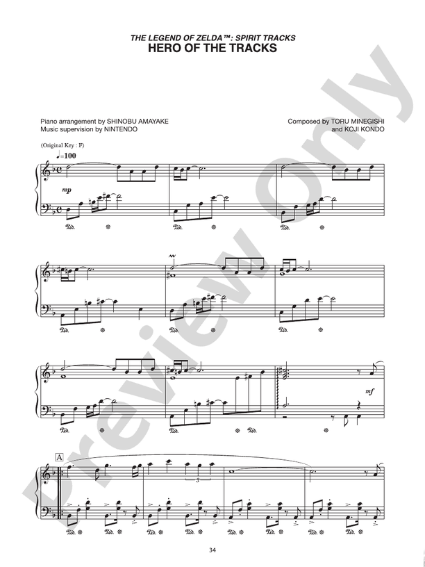 The Legend of Zelda™: Spirit Tracks Hero of the Tracks: Piano: Nintendo® - Digital Sheet Music ...