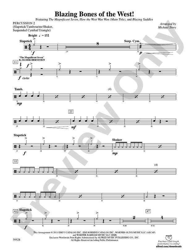 Blazing Bones of the West!: 2nd Percussion: 2nd Percussion Part ...