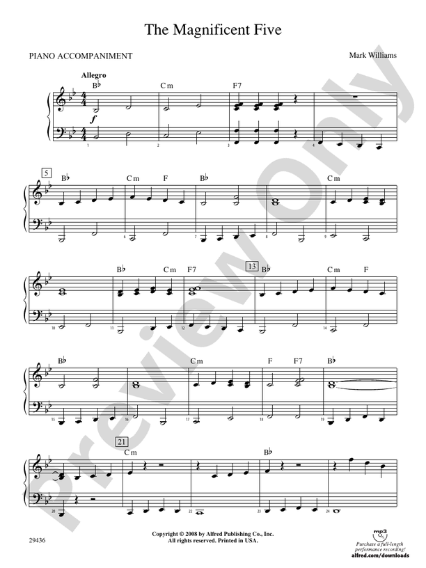 The Magnificent Five: Piano Accompaniment: Piano Accompaniment Part ...