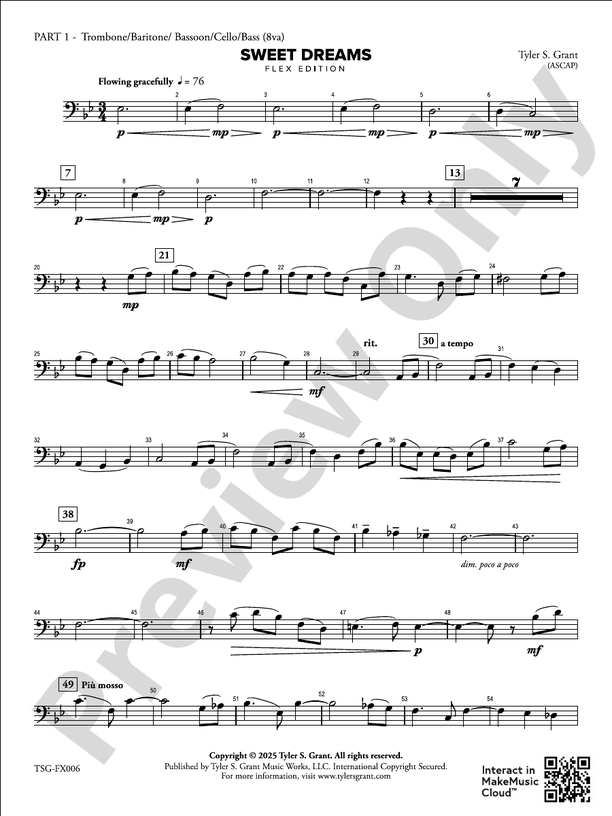 Sweet Dreams: Part 1 - Trombone/Baritone/Bassoon/Cello/Bass (8va): Part ...