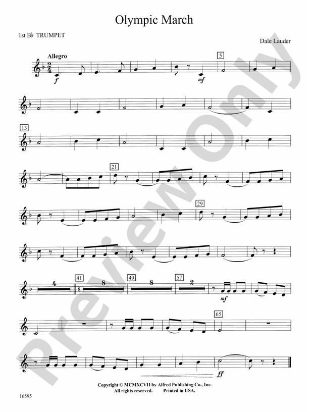 Olympic March: 1st B-flat Trumpet: 1st B-flat Trumpet Part - Digital ...