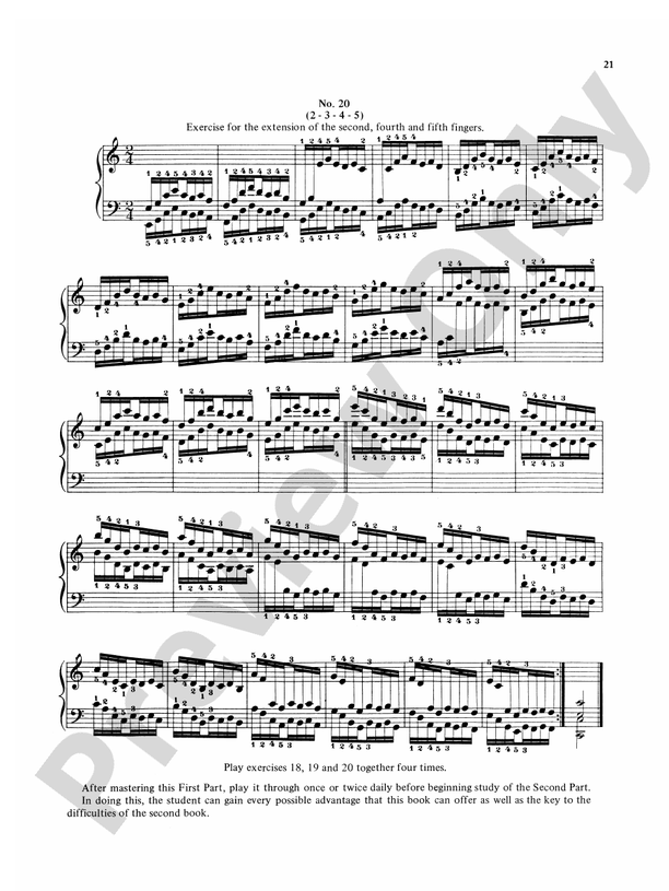 Hanon: The Virtuoso Pianist (Complete): No. 20 Part - Digital Sheet Music Download