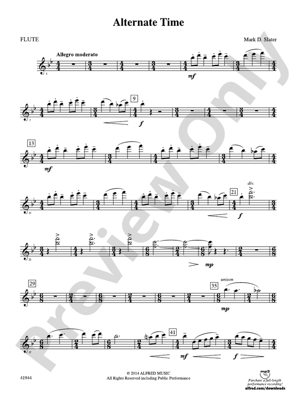 Alternate Time: Flute: Flute Part - Digital Sheet Music Download