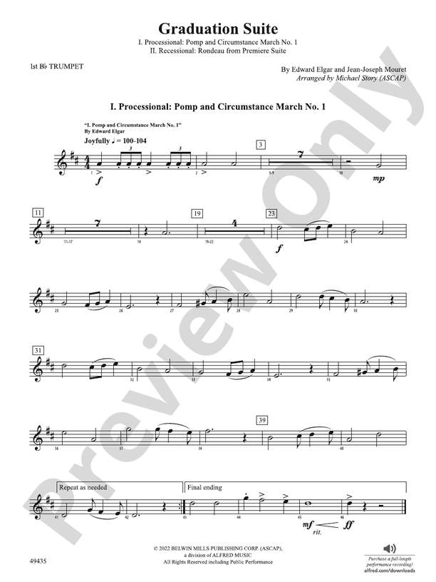 Graduation Suite: 1st B-flat Trumpet: 1st B-flat Trumpet Part - Digital ...