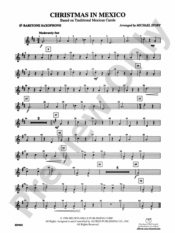 Christmas in Mexico: E-flat Baritone Saxophone: E-flat Baritone ...