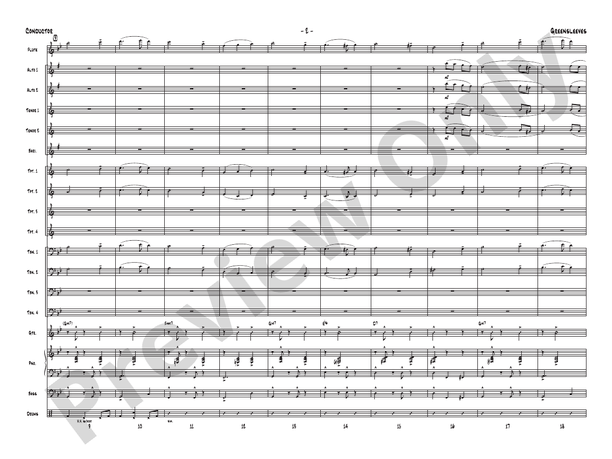 Greensleeves: Score: Jazz Ensemble Score - Digital Sheet Music Download