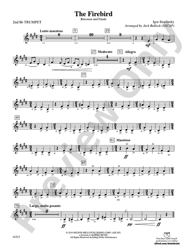 The Firebird: 2nd B-flat Trumpet: 2nd B-flat Trumpet Part - Digital ...
