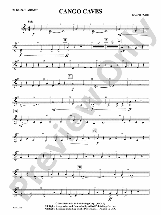 Cango Caves: B-flat Bass Clarinet: B-flat Bass Clarinet Part - Digital ...