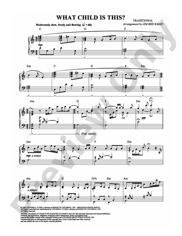 What Child Is This?: Piano: Jim Brickman - Digital Sheet Music Download