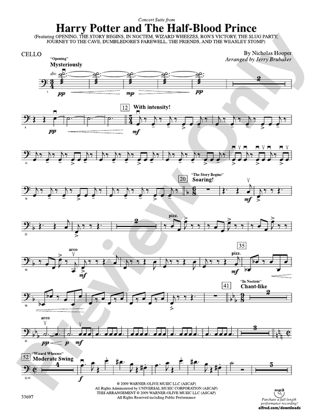 Harry Potter and the Half-Blood Prince, Concert Suite from: Cello ...