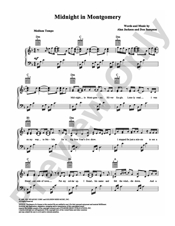 Midnight in Montgomery: Piano/Vocal/Chords: Alan Jackson - Digital ...
