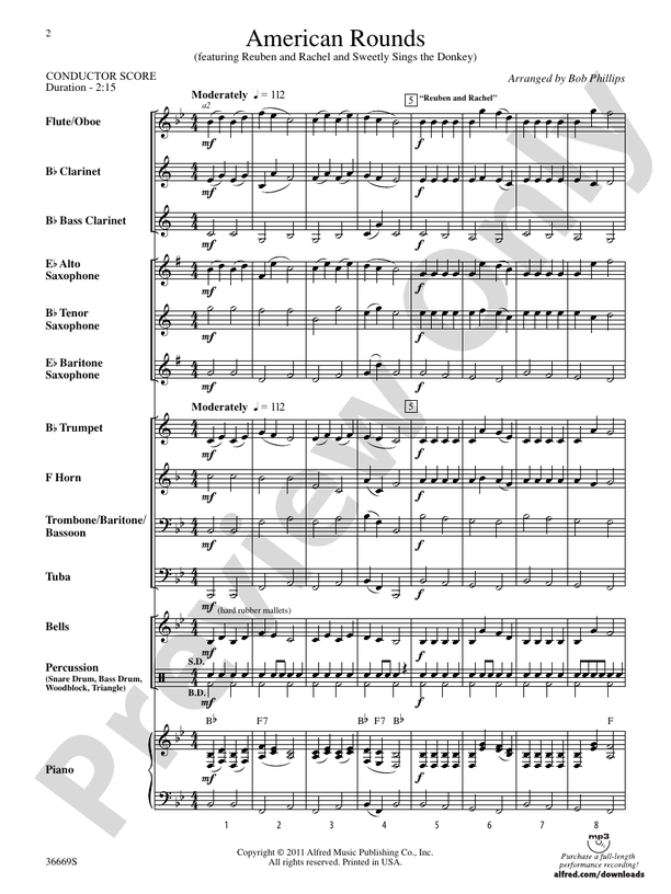 American Rounds: Concert Band Conductor Score & Parts - Digital Sheet ...