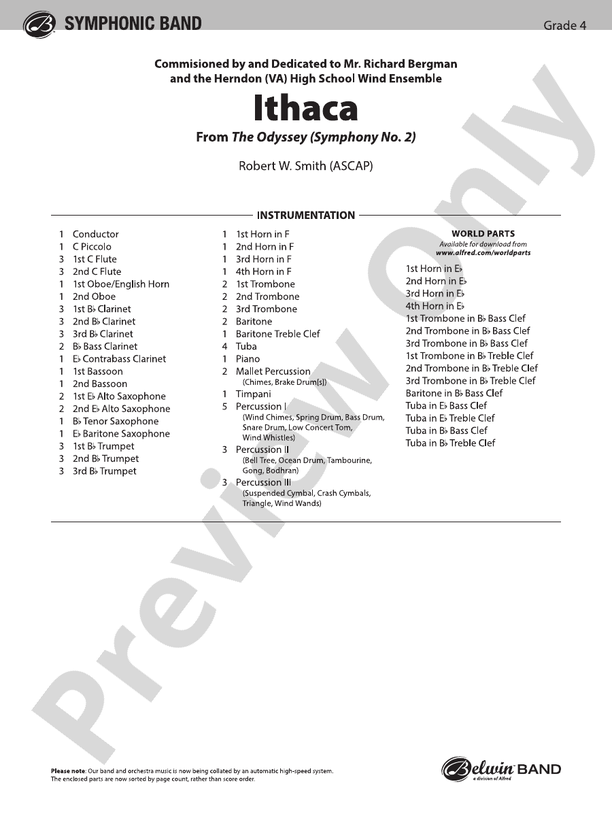 Ithaca (from The Odyssey (Symphony No. 2)): Score: Concert Band Score ...
