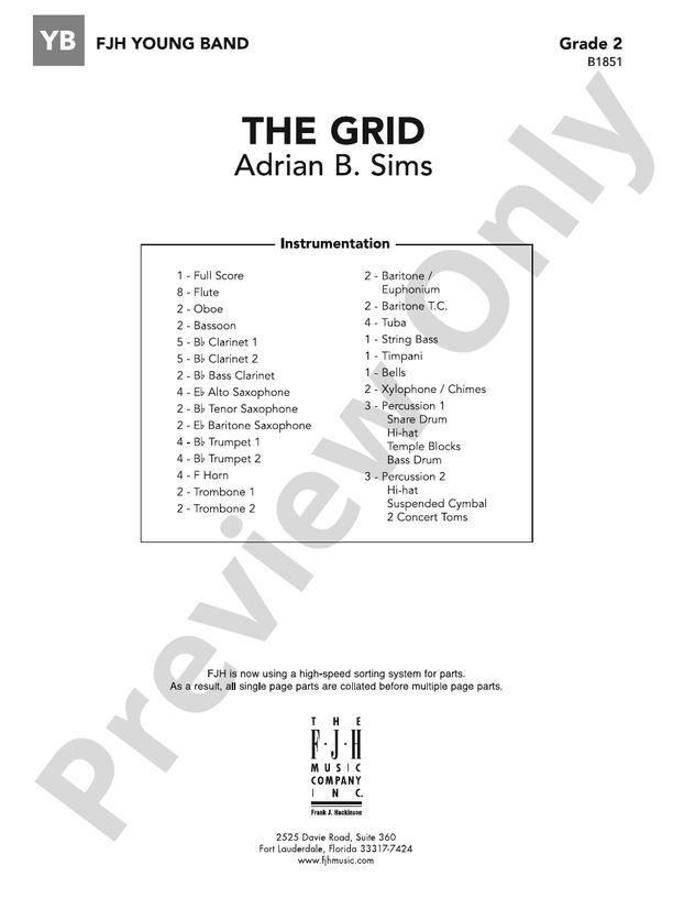 The Grid: Score: Concert Band Score: Adrian B. Sims - Digital Sheet ...