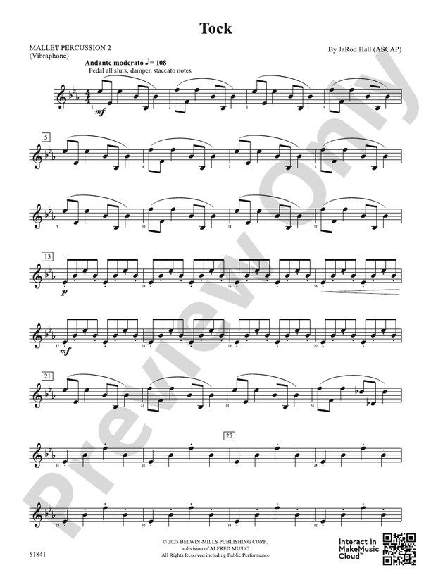 Tock: 2nd Mallet Percussion: 2nd Mallet Percussion Part - Digital Sheet ...