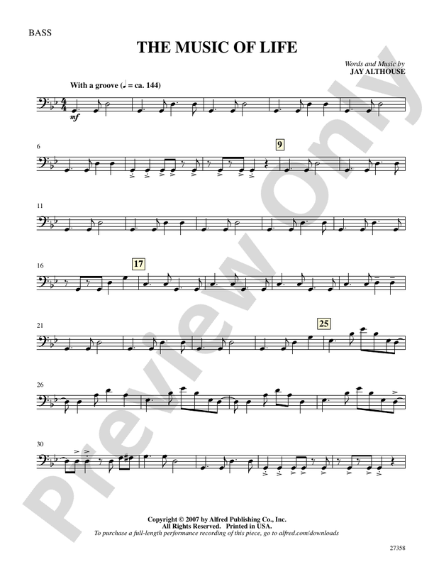 The Music of Life: String Bass: String Bass Part - Digital Sheet Music ...