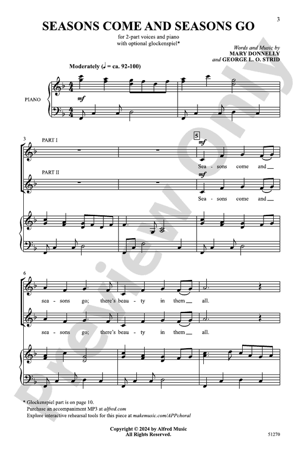 Seasons Come and Seasons Go: : Mary Donnelly - Digital Sheet Music Download