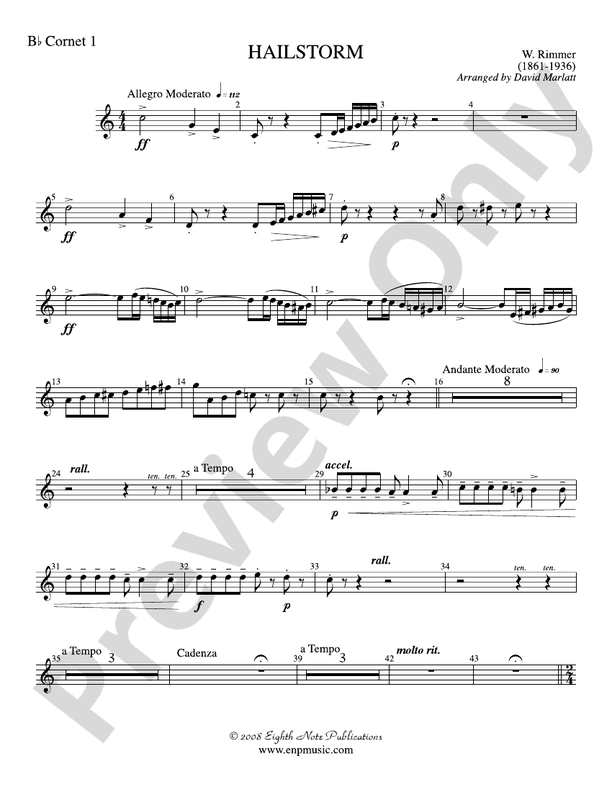 Hailstorm (Solo Cornet and Concert Band): 1st B-flat Cornet: 1st B-flat Cornet Part - Digital ...