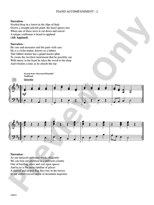 A Tale of Four Trees: Piano Accompaniment: Piano Accompaniment Part ...