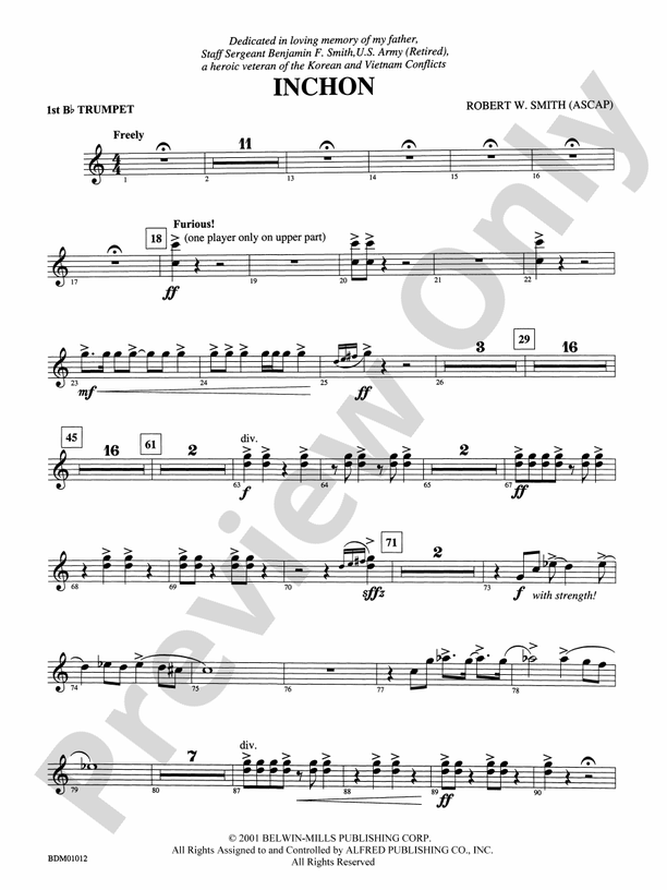 Inchon: 1st B-flat Trumpet: 1st B-flat Trumpet Part - Digital Sheet ...