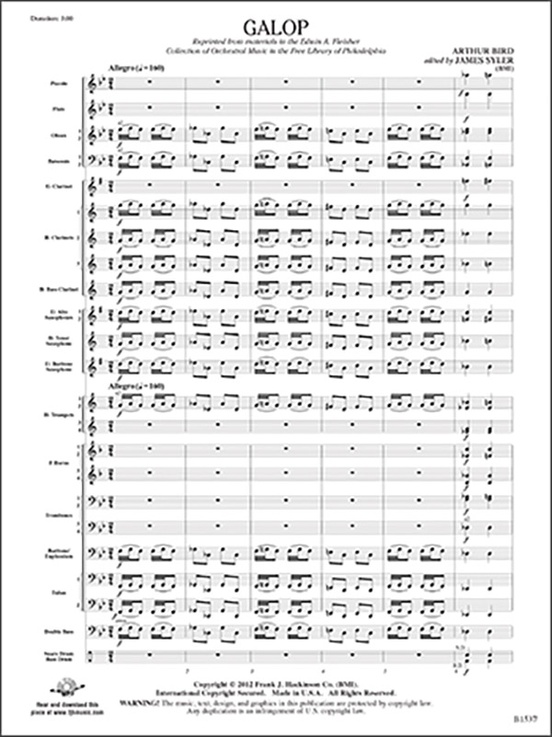 Galop: Concert Band Conductor Score: Arthur Bird | Alfred Music