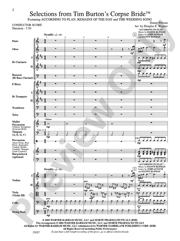 Corpse Bride, Selections from Tim Burton's: Score: Full Orchestra Score ...