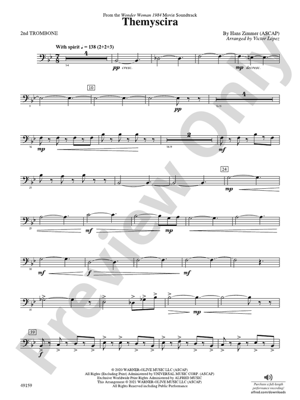 Themyscira: 2nd Trombone: 2nd Trombone Part - Digital Sheet Music Download